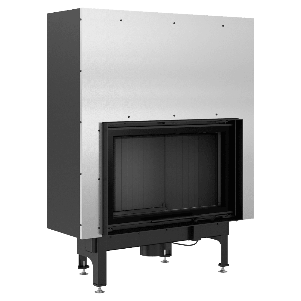 Steel fireplace KRATKI NADIA 12 kW Ø 200 Lift-up black thermotec | Kratki