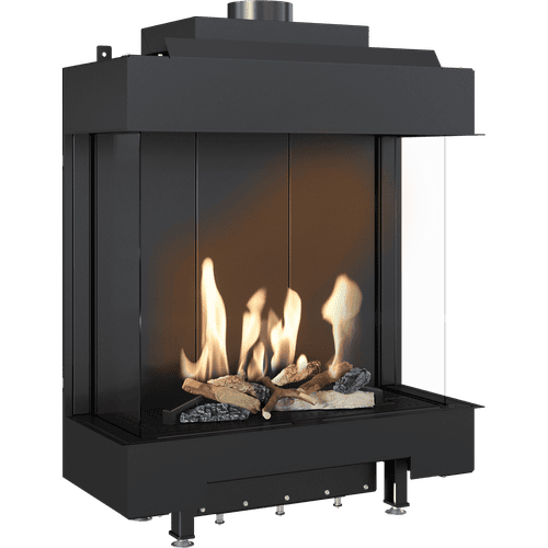 Cheminée au Gaz LEO 76 / 62 trois côté propane butane ∅ 100/150 5,6 kW ...