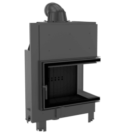 Kamineinsatz aus Stahl KRATKI MBA rechts 17 kW Ø 200 gebogenes Glas ...