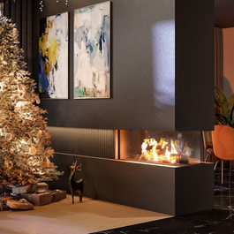 Gas Fireplace KRATKI LEO 100 right-sided natural gas ∅ 100/150 8,3 kW ...